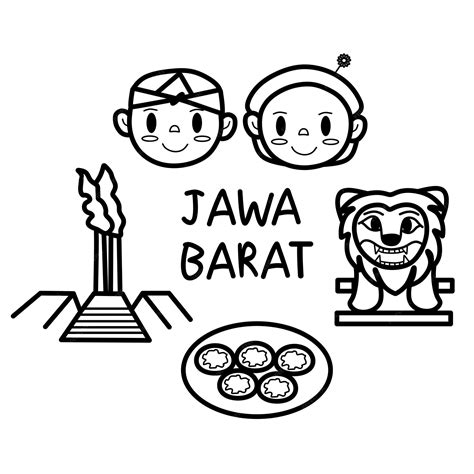 Premium Vector Set Of Hand Drawn West Java Culture