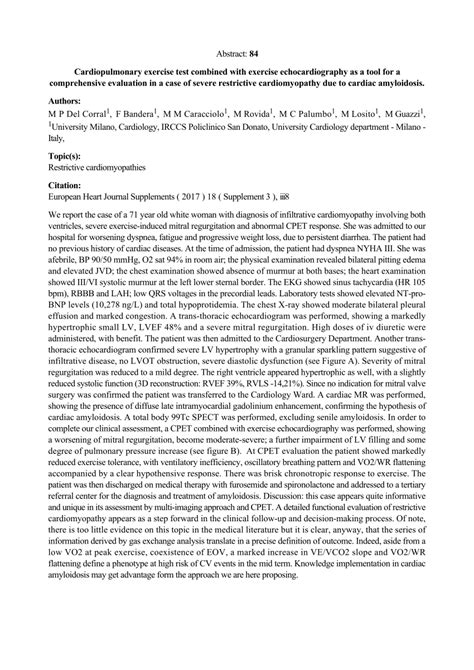 Pdf Cardiopulmonary Exercise Test Combined With Exercise Echocardiography As A Tool For A