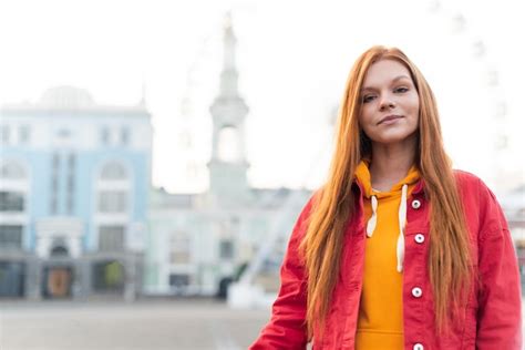 Premium Photo Portrait Of Redhead Woman With Copy Space
