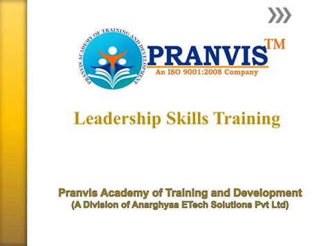 Pranvis Leadership Skills Training Ppt