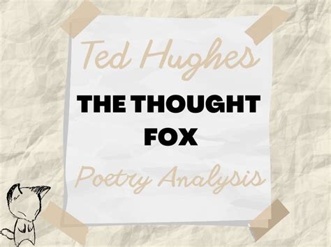 The Thought Fox Poetry Analysis Ted Hughes Caie 0475 Teaching