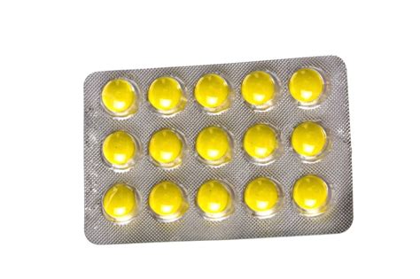 Round Yellow Pill 230 On One Side V On Other
