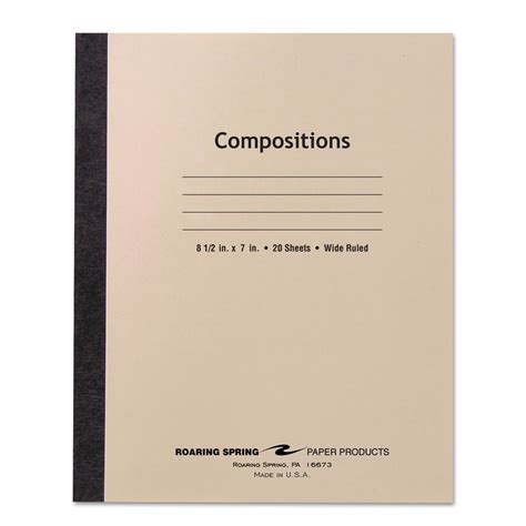 Stitched Cover Composition Book Widelegal Rule Manila Cover 20 8