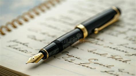 Classical Fountain Pen On Notebook Stock Illustration Illustration Of