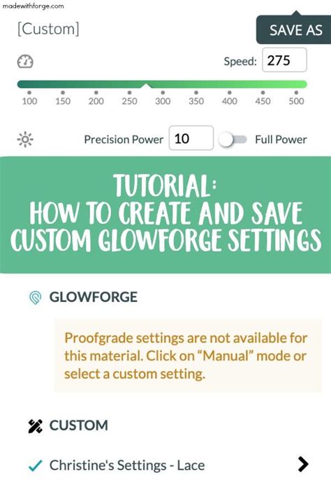 tutorial how to create and save custom glowforge settings artofit