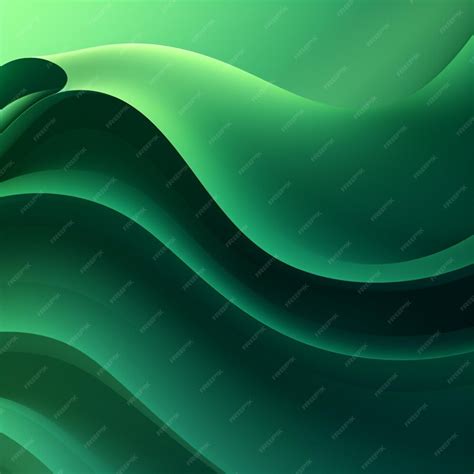 Green Gradient Wavy Background Premium Ai Generated Image