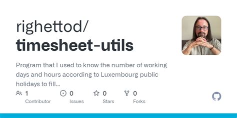 Github Righettod Timesheet Utils Program That I Used To Know The Number Of Working Days And