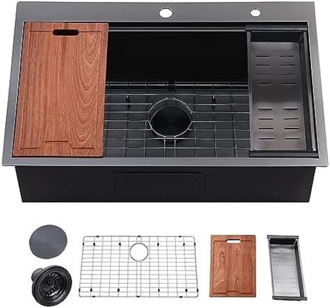 Sinber 33 X 22 X 9 Drop In Single Bowl Kitchen Sink With 18 Gauge