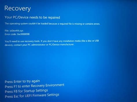 Blue Screen Error Iastorafssys Missing Rmdt