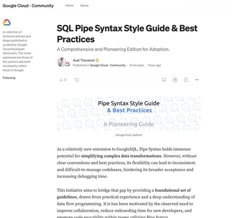 I Have Just Released The First Pipe Syntax Best Practices And Style