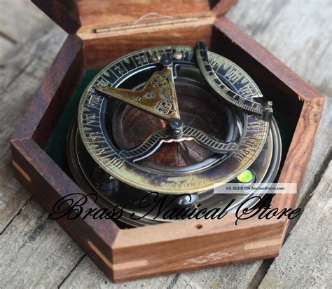 Antique London Antique Brass Sundial Compass Nautical Compass Decor
