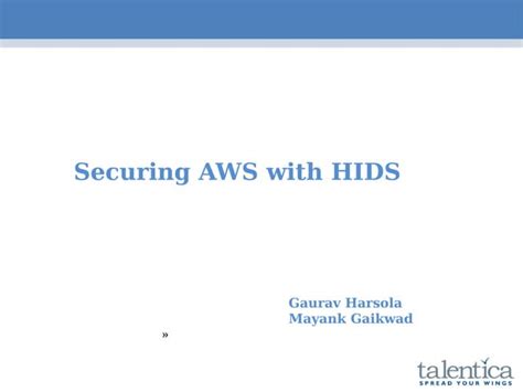 Aws Security With HIDS OSSEC PPT