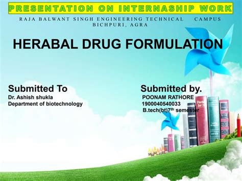 Herbal Drug Formulation Report Ppt