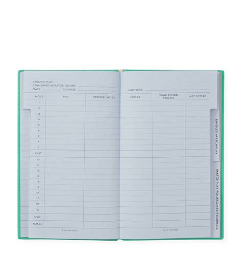 Smythson Green Leather Golf Notes Panama Notebook Harrods Uk