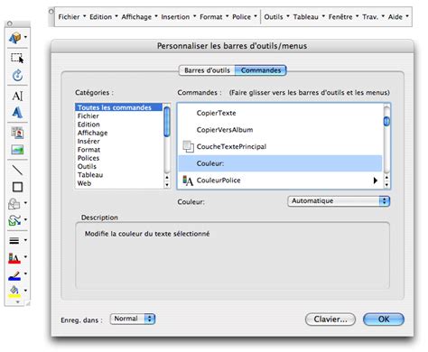 Microsoft Word 2004 Interface For Customizing Menus And Toolbars The