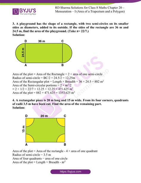 RD Sharma Solutions For Class 8 Chapter 20 Mensuration I Area Of A