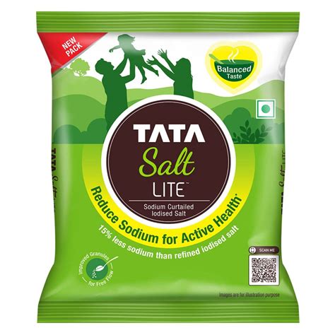 Buy Tata Salt Lite 15 Low Sodium Salt Reduce Sodium For Active Lite Namak 1kg Pouch