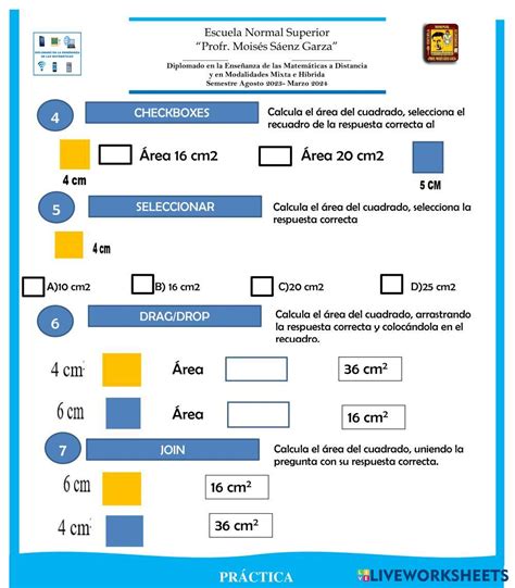 Matemáticas Live Worksheets