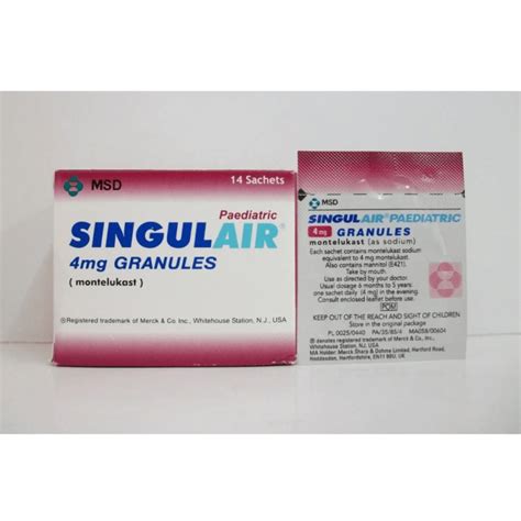 Singular 4mg Granules Paediatric Sachet View Uses Side Effects