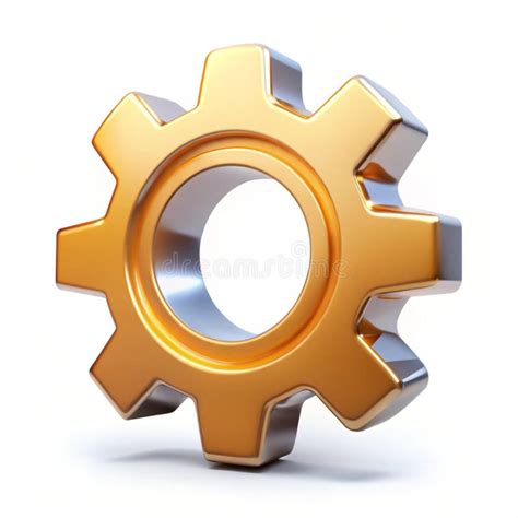 Gear 3d Icon Isolated On White Background Stock Illustration