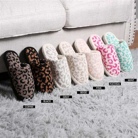 Super Soft Leopard Print Home Indoor Floor Slippers Etsy