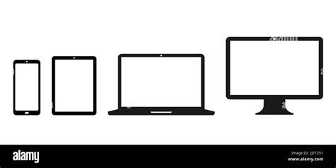 Modern Digital Devices Icon Set Computer Monitor Laptop Tablet And