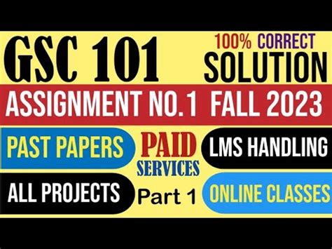GSC101 Assignment 1 Fall 2023 Solution GSC 101 Assignment Physics Tension Friction Force