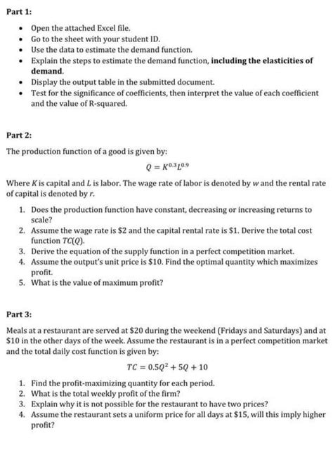 Solved Part 1 • Open The Attached Excel File • Go To The