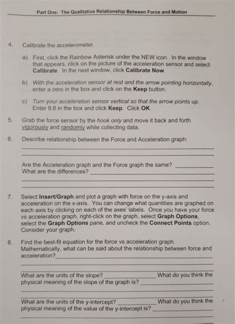 Solved Part One The Qualitative Relationship Between Force