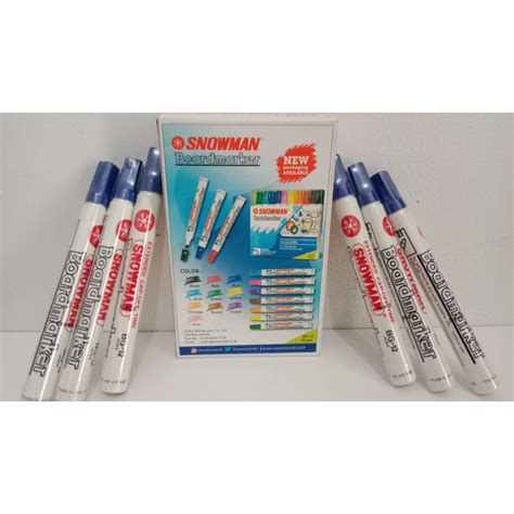 Jual Spidol Snowman Bg 12 Blue Boardmarker Biru Papan Tulis Harga 1pcs