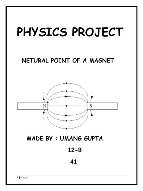 Physics Project Netural Point Of A Magne Pdf Magnetic Field Magnetism