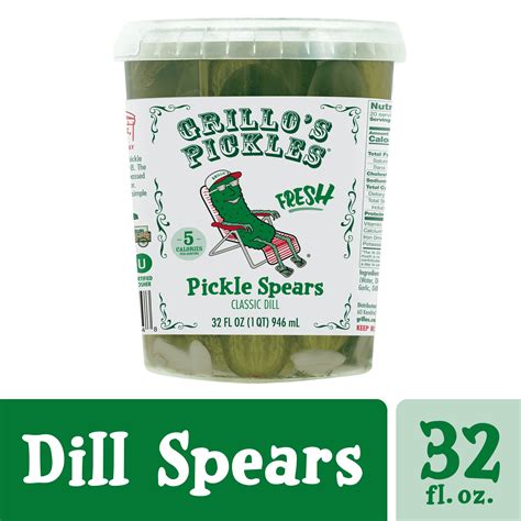 Grillos Pickles 32oz Classic Dill Spears