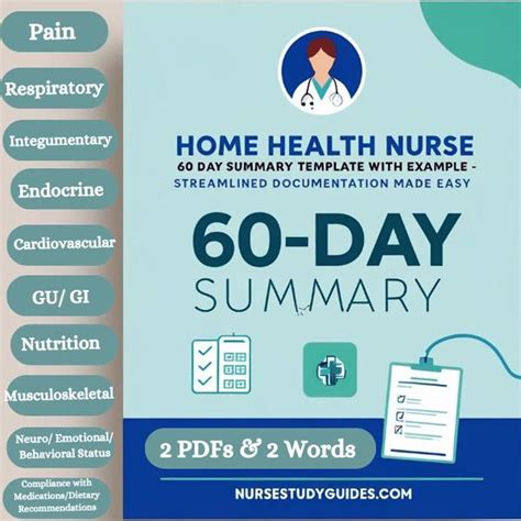 Home Health Nursing Documentation 60 Day Summary Template And Example