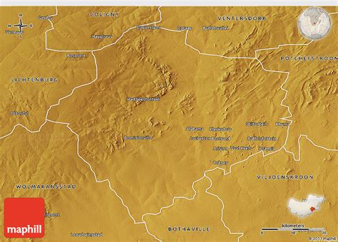 Physical 3d Map Of Klerksdorp