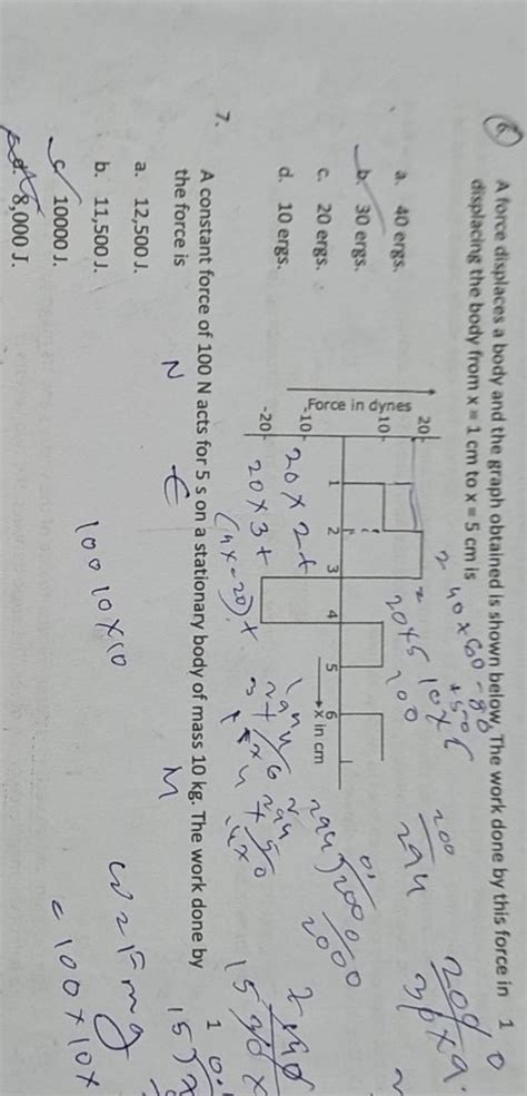 A Constant Force Of 100 N Acts For 5 S On A Stationary Body Of Mass 10 Kg