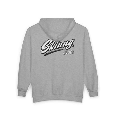 Skinny Joeys Full Zip Hoodie Vintage Script Logo Zip Up Sweatshirt