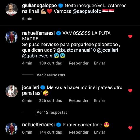 Somos São Paulinos on Twitter Os jogadores comentando no post do
