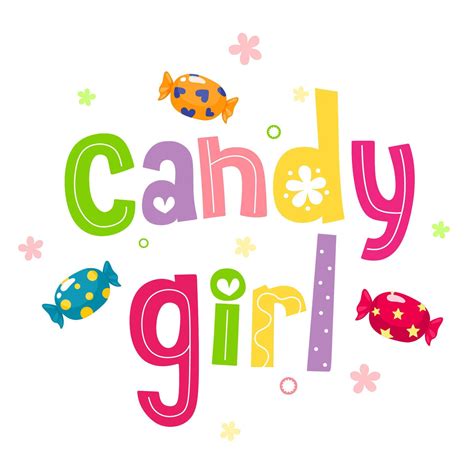 Candy Girl Handwritten Cartoon Lettering With Sweets 47509430 Vector