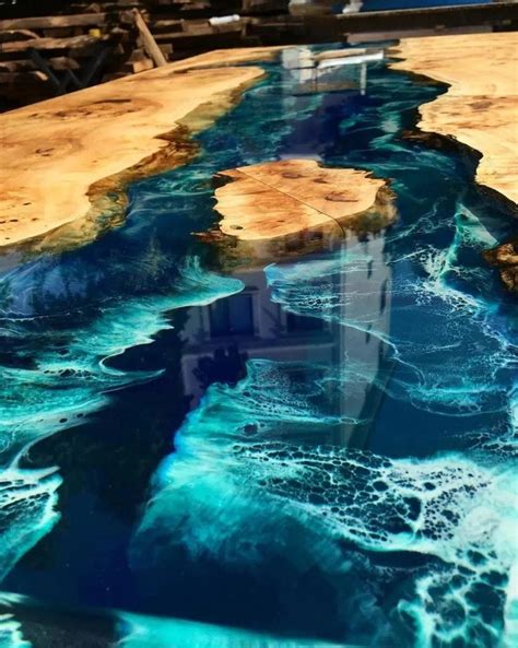 Personalized LARGE EPOXY TABLE Resin Dining Table For River Dining Table Top Wood