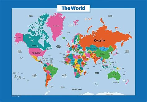 Labeled World Maps For Students World Maps Teaching Resources Teach