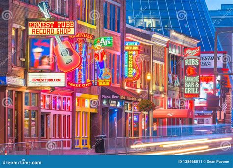 Lower Broadway Nashville Tennessee Usa Editorial Photo Image Of