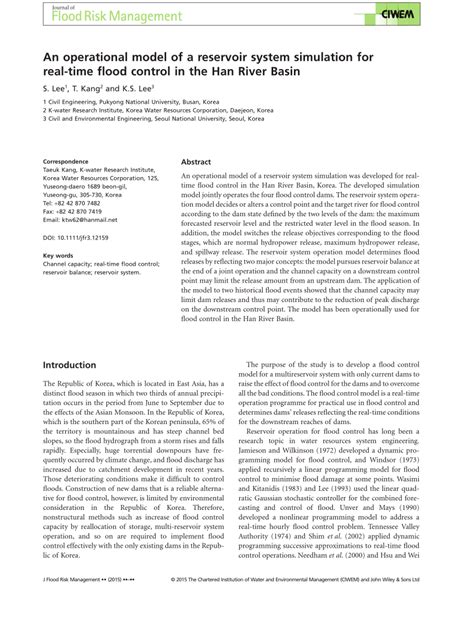 pdf an operational model of a reservoir system simulation for real