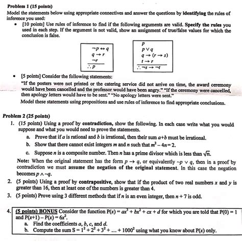 Solved Problem Points Model The Statements Below Chegg Com