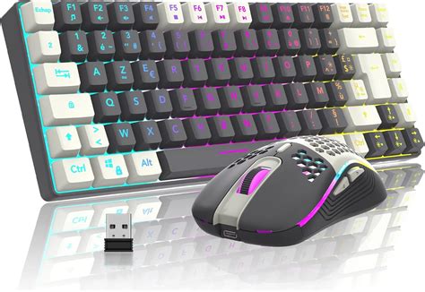 RedThunder K84 Combo Tastatur und Maus kabellos AZERTY Französisch