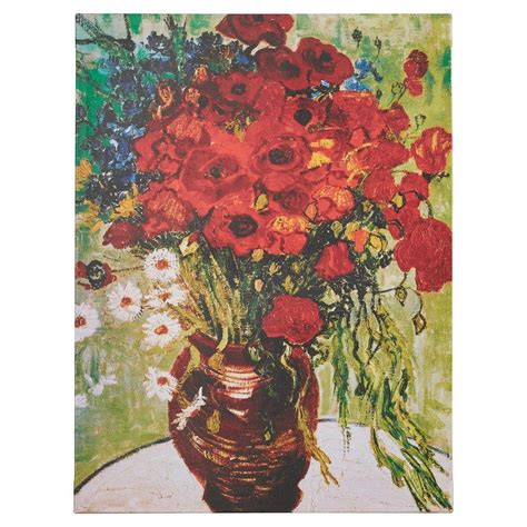Red Poppies Daisies By Vincent Van Gogh Framed On Canvas Van Gogh