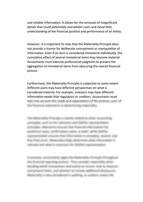 Solution Materiality Principle Studypool