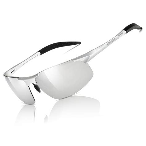 Aisswzber Mens Sports Polarized Sunglasses Driving Metal Frame Uv