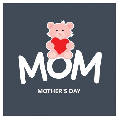 Free Vector Bear Mothers Day Card