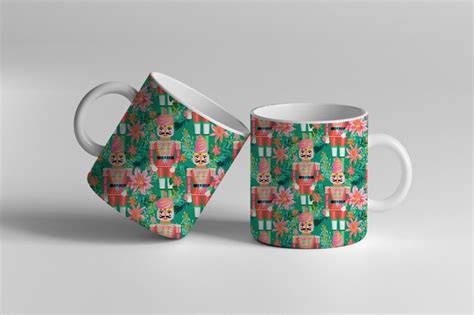 Preppy Christmas Seamless Nutcracker Pattern Watercolor Nutcracker