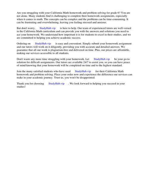 california math homework and problem solving grade 6 answers pdf
